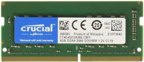 Barrette mémoire SODIMM DDR4 Crucial 2667Mhz 4Go (Vert) pour ...
