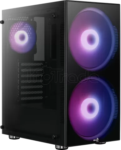 Boitier Moyen Tour ATX AeroCool Python RGB avec panneau vitré (Noir) pour professionnel ...