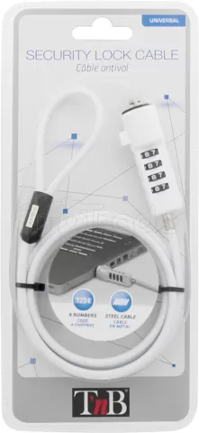 Cable Antivol à code T'nB pour Ordinateur (Blanc) pour professionnel, 1fotrade Grossiste ...