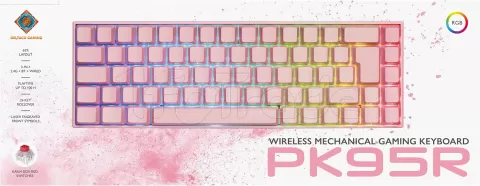Clavier sans fil Gamer mécanique (Kailh Red) Deltaco PK95 RGB (Rose ...