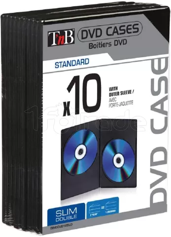 Pack 10 boites CD/DVD T'nB Double Slim (Noir) pour professionnel ...