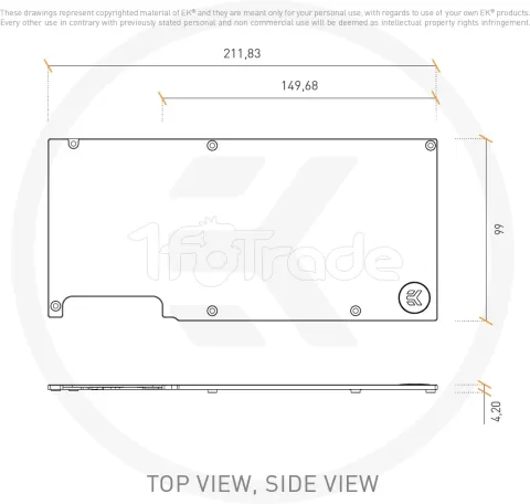Plaque arrière Waterblock GPU Ekwb EK-Pro NVidia RTX 3080/3090 (Noir ...