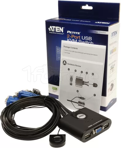Switch KVM VGA/USB Multiplateforme Aten CS22U pour professionnel, 1fotrade Grossiste informatique